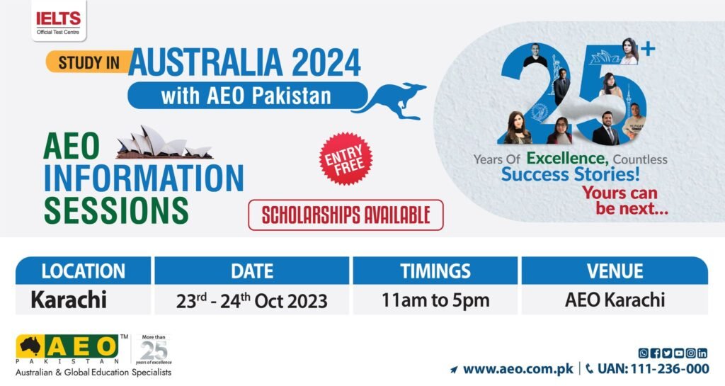 Study in Australia Information Sessions - AEO Pakistan - Events in Karachi
